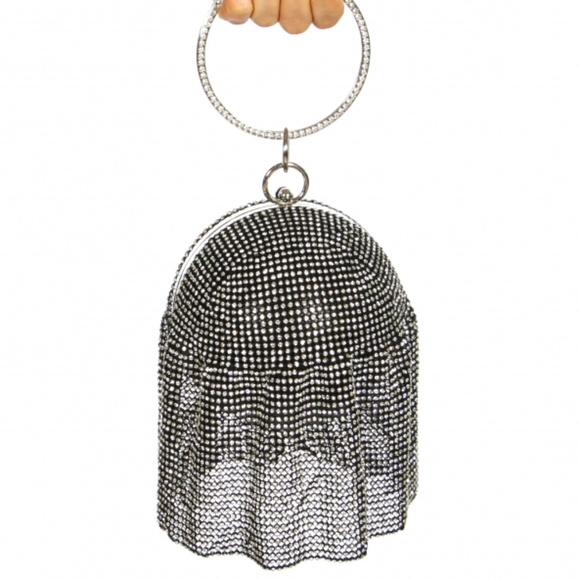 Bags | Sphere Mesh Stoned Evening Clutch Bag | Poshmark